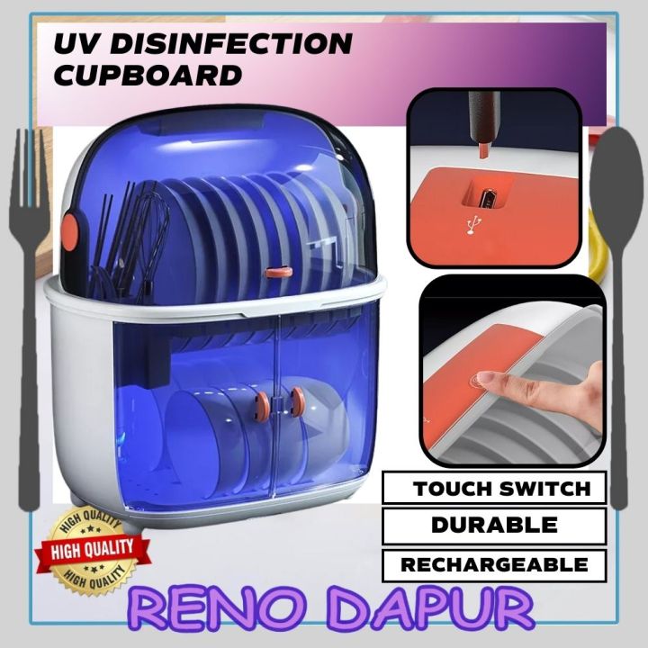 Large UV Disinfection Cupboard Dish Rack Rak Pinggan Dapur Dish Rack ...