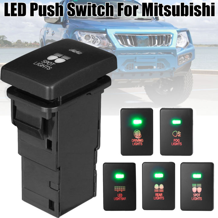 12V Car Light Push Button Rear On/Off Switch Light Bar Fog Spot LED for ...