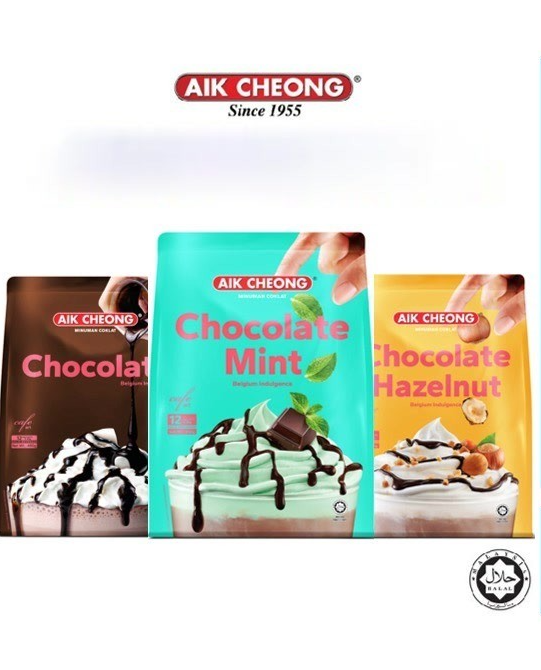 Aik Cheong Hot Chocolate 12Sachet x 38gm – 3 Flavours (Original/Mint ...