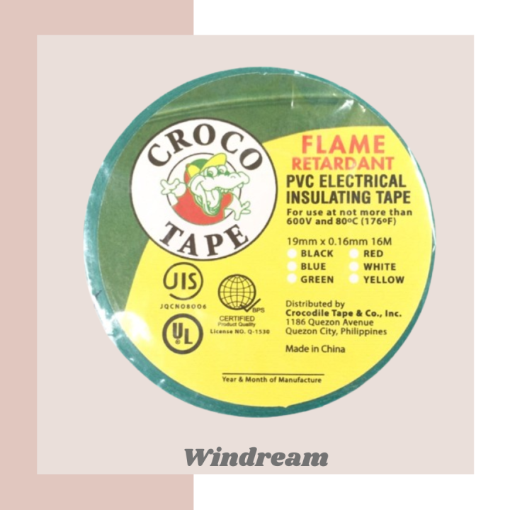 Croco Electrical tape 19mm x 0.16mm 16M black | Lazada PH