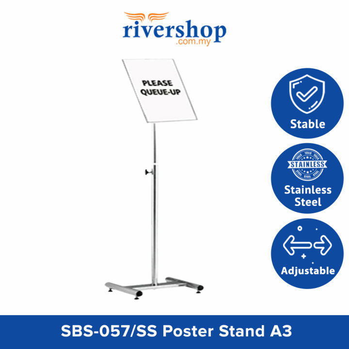 Stainless Steel Sign Board Stand A3 SBS-057/SS/ Adjustable Poster Stand ...