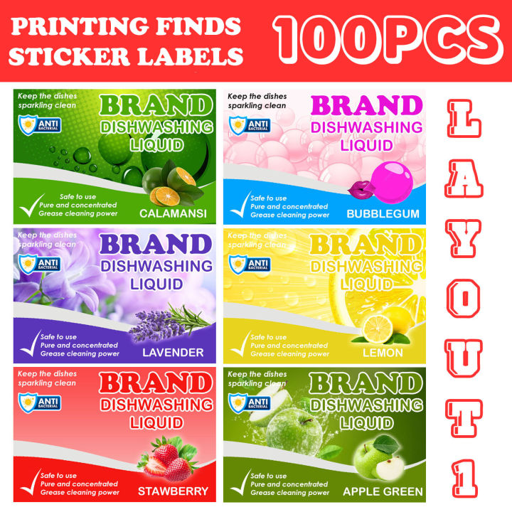 100pcs STICKER LABELS FOR DISHWASHING LIQUID DIY | Lazada PH