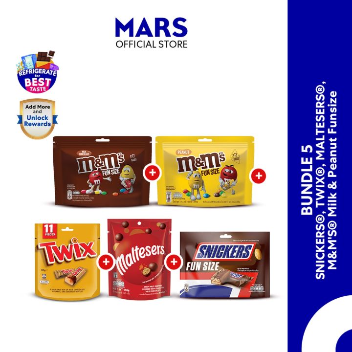 SNICKERS®, TWIX®, MALTESERS®, M&M's® Milk & Peanut Funsize [Bundle of 5 ...