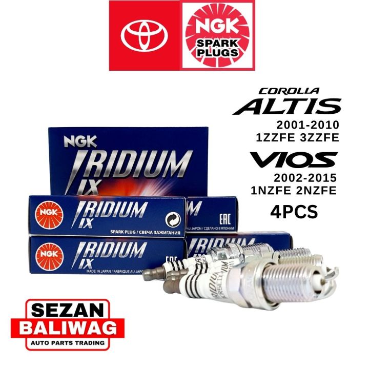 ORIGINAL NGK IRIDIUM IX SPARK PLUG SET OF 4 TOYOTA COROLLA ALTIS 1ZZ 3ZZ VIOS 2002-2015 1NZ 2NZ ...