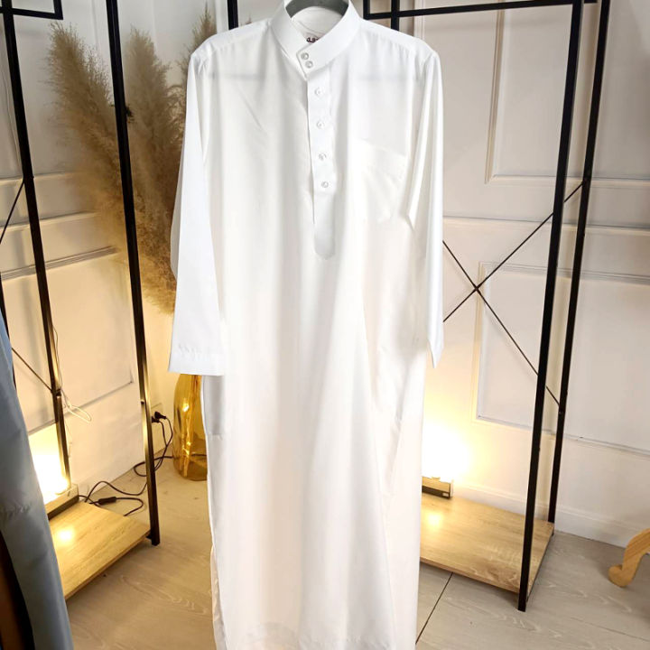 AD64 ชุดโต๊ปมุสลิมชาย ชุดเเขนยาวมุสลิมชาย โต๊ปผู้ชายอิสลาม ชุดอิสลาม ...