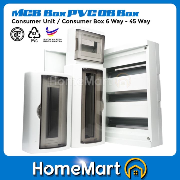 TC Surface PVC MCB DB BOX 6 Way - 45 Way Consumer Unit / Consumer Box | Lazada
