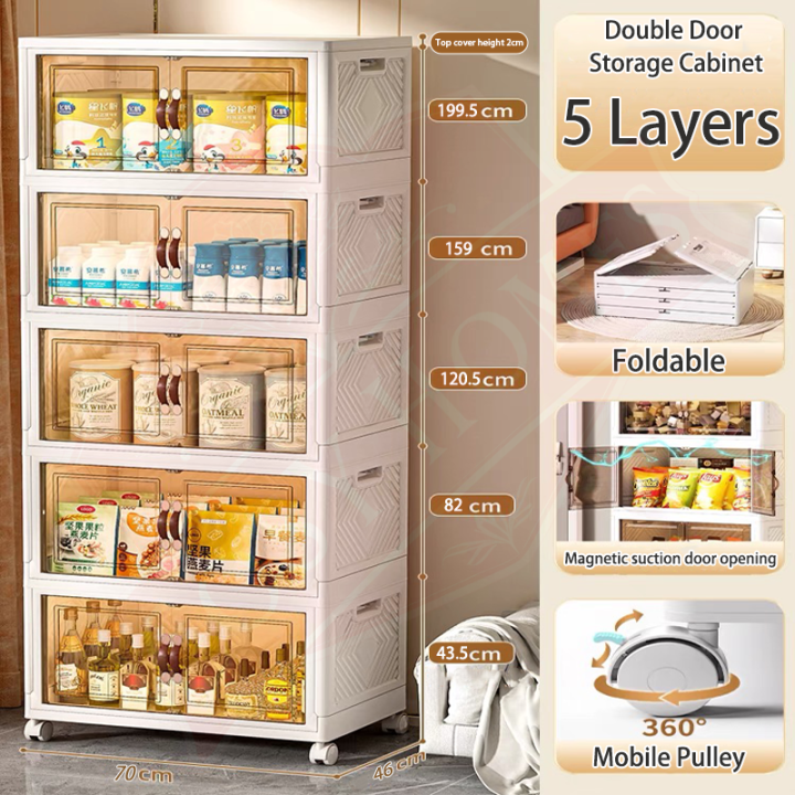 【Foldable】Storage cabinet foldable box clothes organizer plastic ...