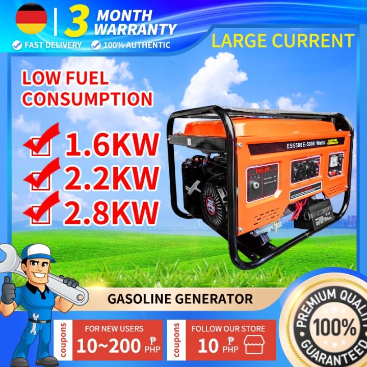 Portable Gasoline Generator 220V 60HZ Electric Battery Manual Recoil ...