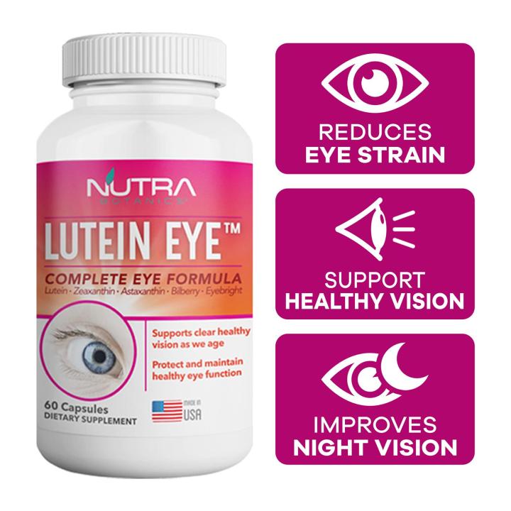 Nutra Botanics Lutein Eye Supplement Plus Zeaxanthin & Bilberry for ...