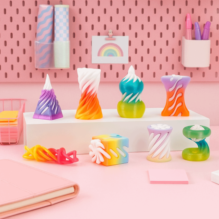 DJDK Passthrough Sculpture 3D Printed Spiral Cone Toy Decorative Vortex ...