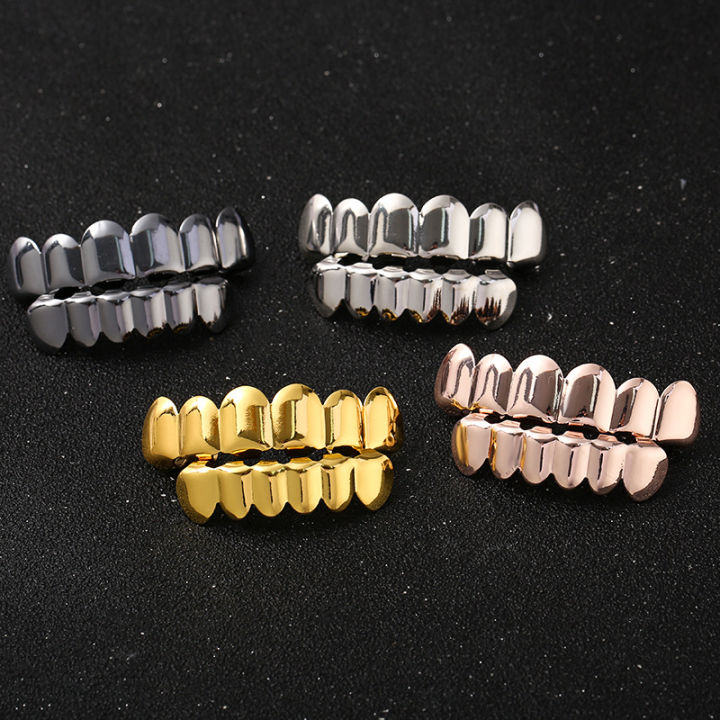 Gilded fake teeth grillz hip hop rap glossy | Lazada PH