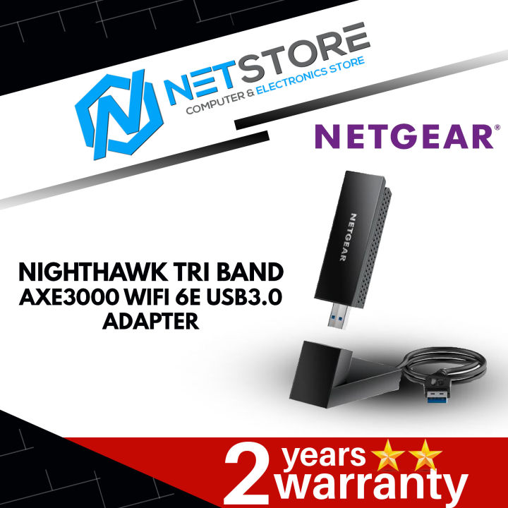 NETGEAR NIGHTHAWK TRI BAND AXE3000 WIFI 6E USB3.0 ADAPTER - A8000 ...