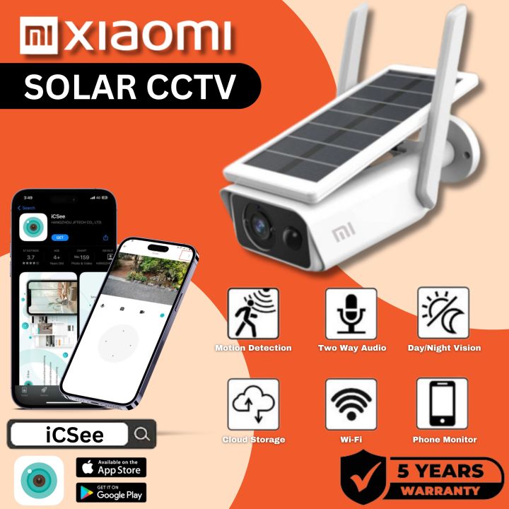 Xiao MI Solar CCTV / Battery Power 3MP 1296p Wireless Wifi กล้องวงจรปิด ...
