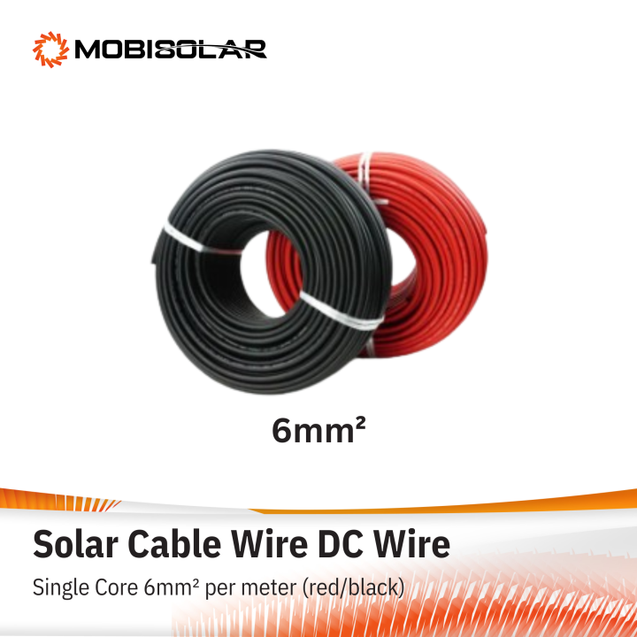 Solar Cable Wire DC Wire Single Core 6mm² per meter (red/black) Solar ...