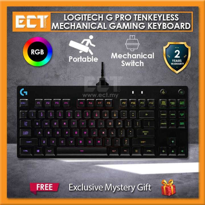Logitech G Pro Tenkeyless Mechanical Wired Gaming Keyboard with GX Blue ...