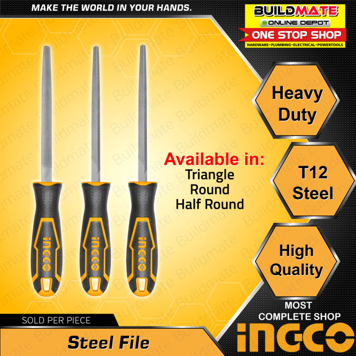 BUILDMATE Ingco Steel File 200mm T12 Steel - IHT | Lazada PH