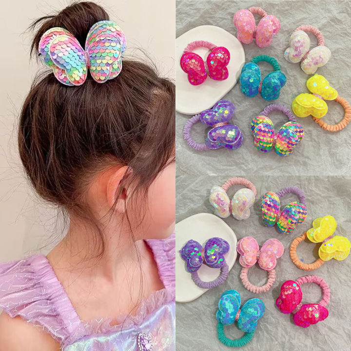 【Essentials☀️COD】Warna-warni Payet Ikatan Simpul Tali Rambut Anak Bando ...