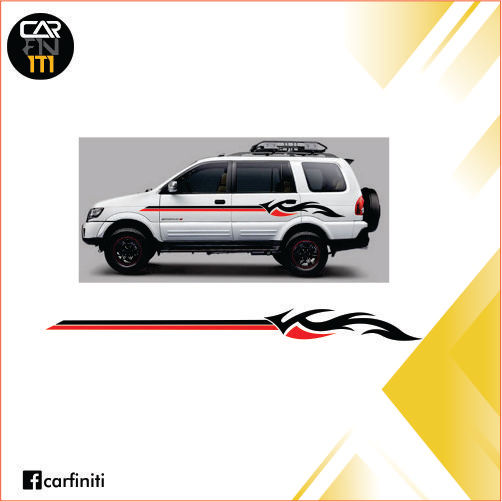Isuzu Crosswind Linear Decal Design #4 Red and Black Color | Lazada PH