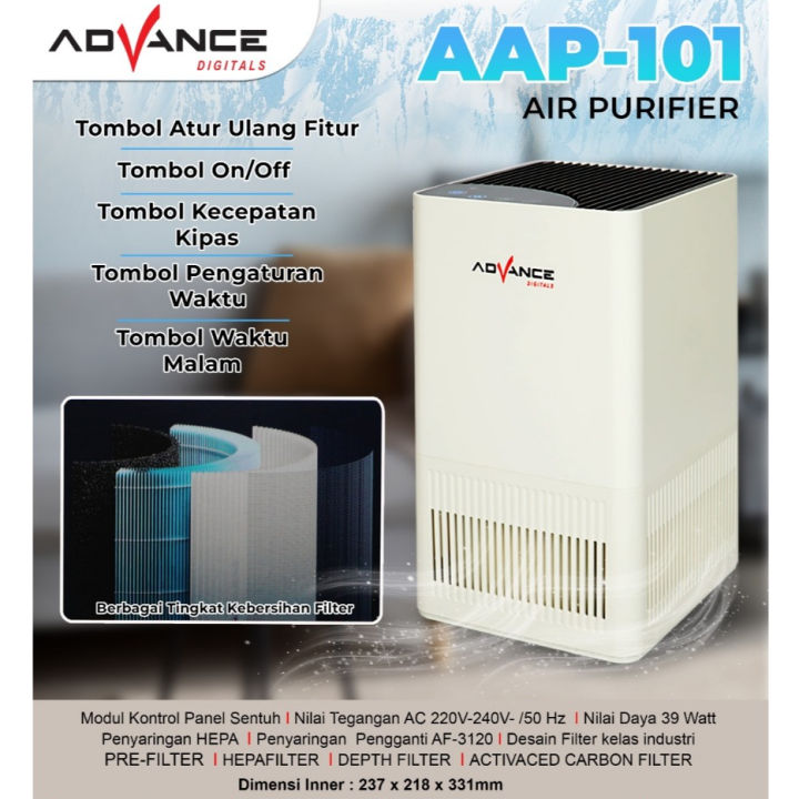 Air Purifier Advance AAP-101 Alat Pembersih Udara Dalam Ruangan - Garansi Resmi 1 Tahun | Lazada ...