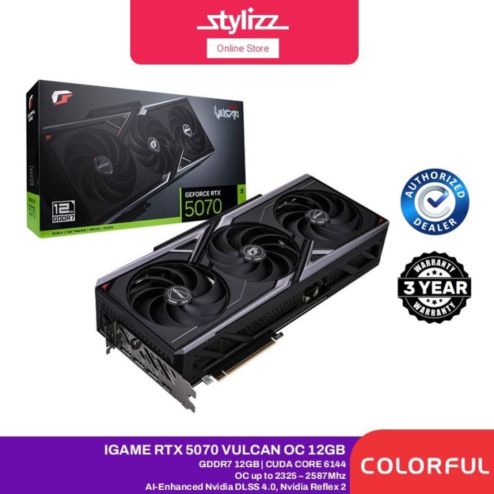 COLORFUL IGAME GEFORCE RTX 5070 VULCAN OC 12GB-V GDDR7 GPU - SMART LCD ...