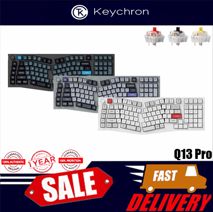 Keychron Q13 Pro (รูปแบบอลิซ) QMK/ผ่านคีย์บอร์ดแบบกลไกเกมที่กำหนดเองไร้ ...