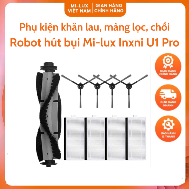 Phụ kiện Khăn lau, Chổi, Màng lọc cho robot hút bụi MI-LUX Inxni U1 PRO | Lazada.vn