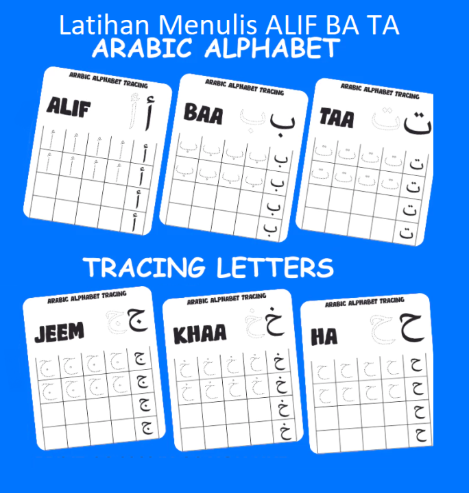 Arabic Alphabet Tracing Letters Latihan Menulis ALIF BA TA Untuk Anak ...