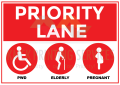 Priority Lane | Priority Seating | Disable | Elderly | Pregnant | Woman ...