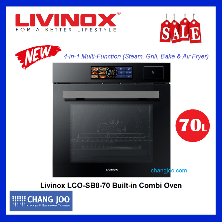 LIVINOX LCO-SB8-70 Built-in Combi Oven (70L) 4-in-1 Multi-Function (Steam, Grill, Bake & Air ...