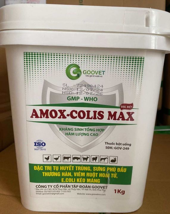 AMOX-COLIS MAX Goovet thương hàn, tụ huyết trùng, e.coli kéo màng, viêm ...