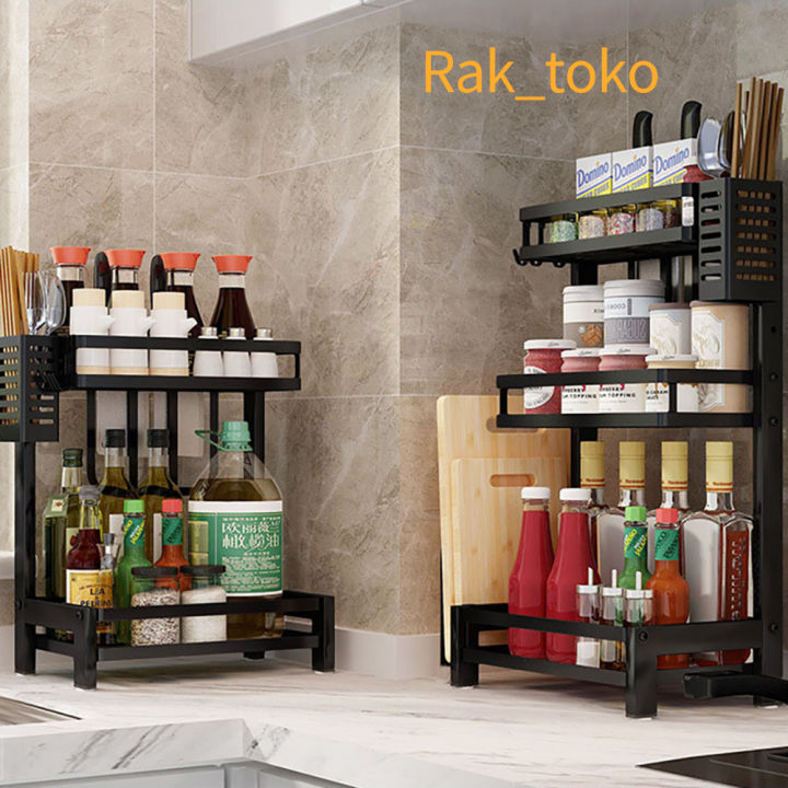 (COD)Rak Bumbu Dapur Stainless Steel Penyimpanan Bumbu Penyelenggara ...