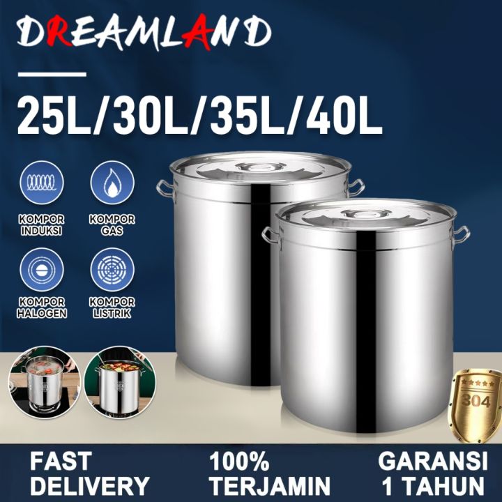 Panci Dandang Stainless Steel Stockpot Full Stainless SUS 304/12L 21L ...