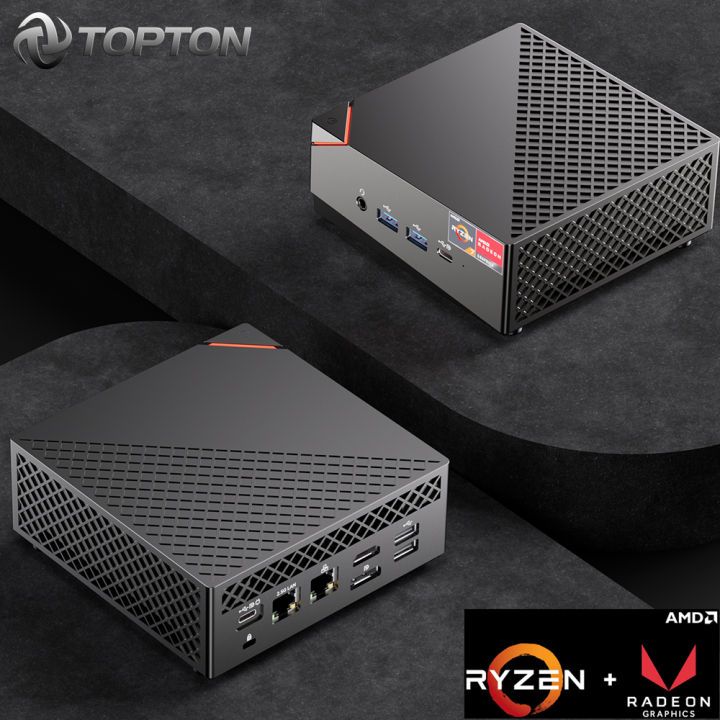 TOPTON NUC AMD Mini PC Ryzen 7 5800U 3750H Vega Graphic 2*DDR4 NVMe SSD Desktop Gaming Computer ...