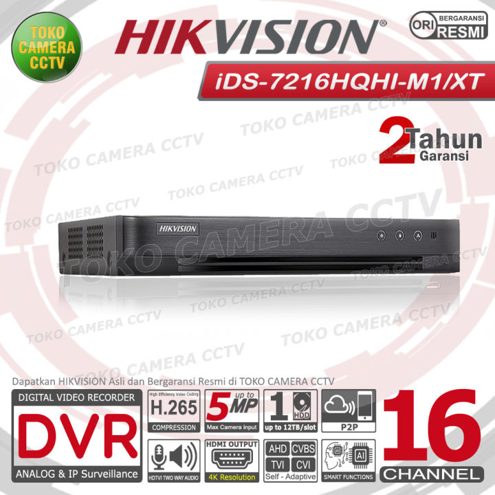 DVR HIKVISION 16CH 16 CHANNEL RECORDER CCTV 5MP 3K ACUSENSE | Lazada ...