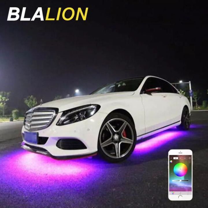 LED Car Underglow Lights RemoteAPP Control Chassis Neon Lights RGB ...