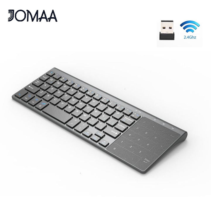 JOMAA 2.4G Wireless Keyboard with Number Touchpad Mouse Thin Numeric Keypad for Android Windows ...