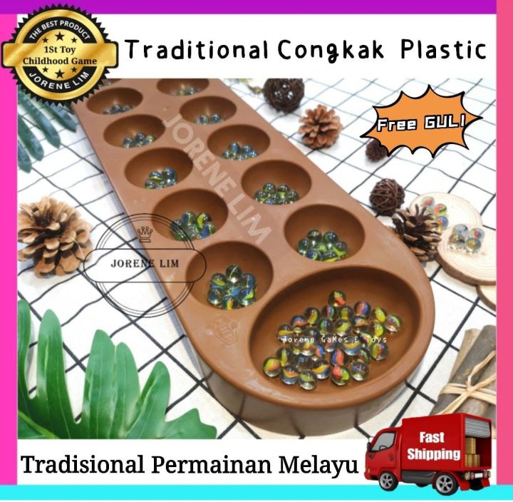 Traditional Congkak Plastic FREE GULI permainan Melayu tradisional ...