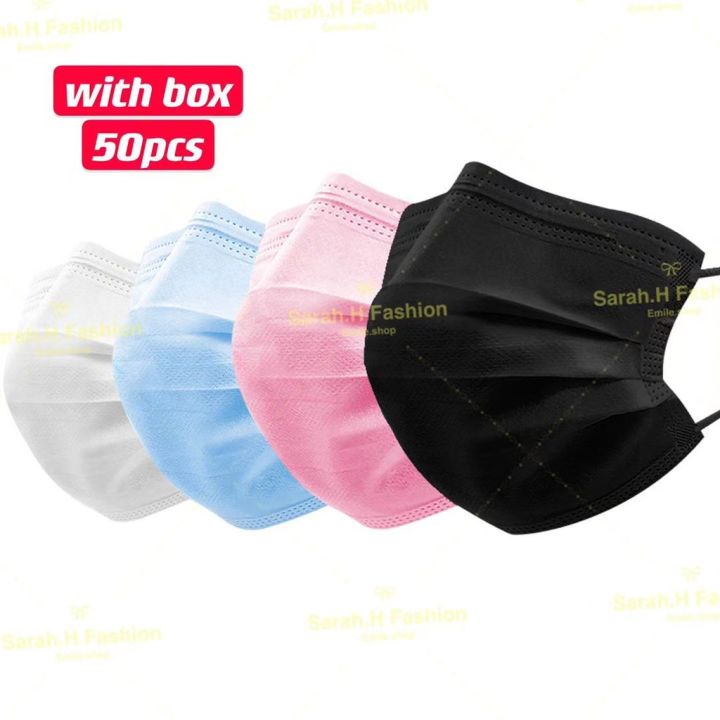 SUPER SALE!!!Colored Face Mask 3PLY Mask Disposable 50pcs | Lazada PH
