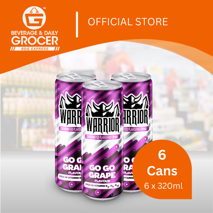 Warrior Carbonated Plus - Go GO Grape (4x6x320ml) 6 Can | Lazada