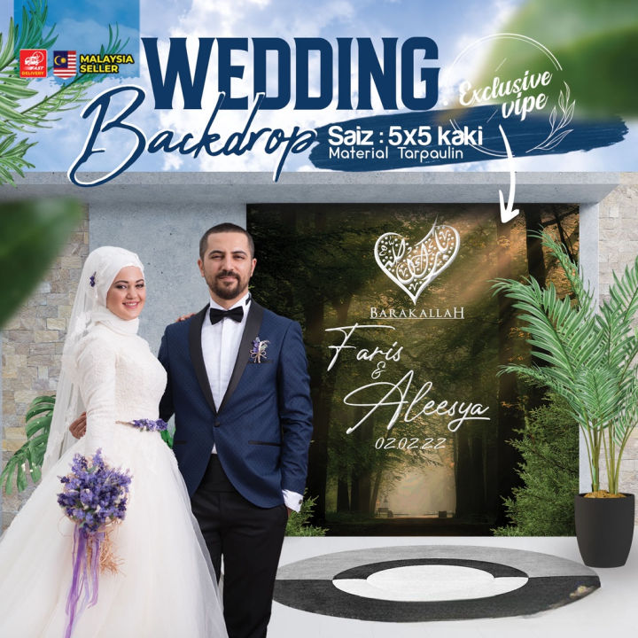 Banner Wedding / Backdrop 3D / Backdrop untuk Majlis Khawin | Lazada
