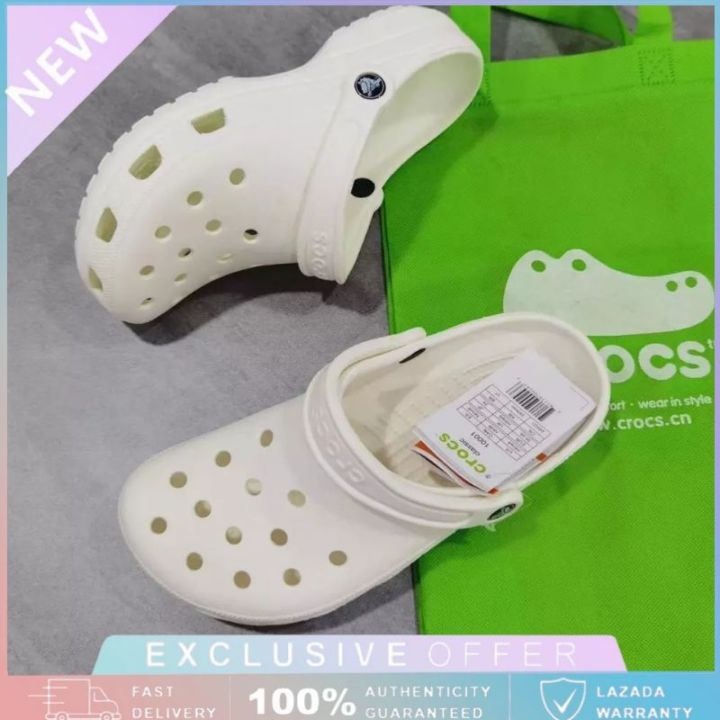 Genuine 100% Crocs couple sandals solid color official crocs sandals ...