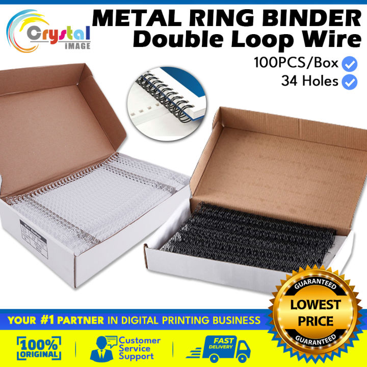 Metal Ring Binder A4 (7.9mm / 12.7mm) Double Loop Wire Binding (Black ...
