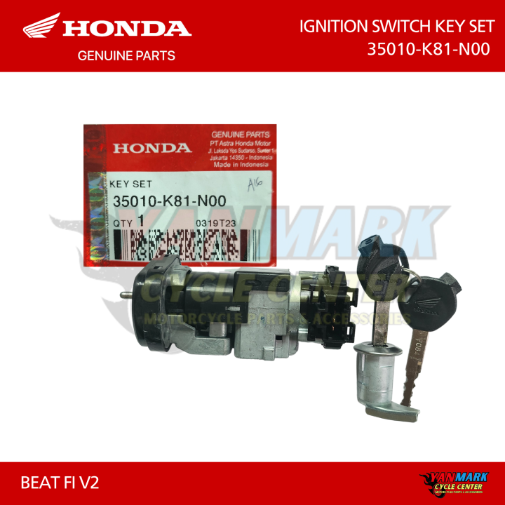 ORIGINAL HONDA - IGNITION SWITCH KEY SET - BEAT FI V2 - 35010-K81-N00 ...