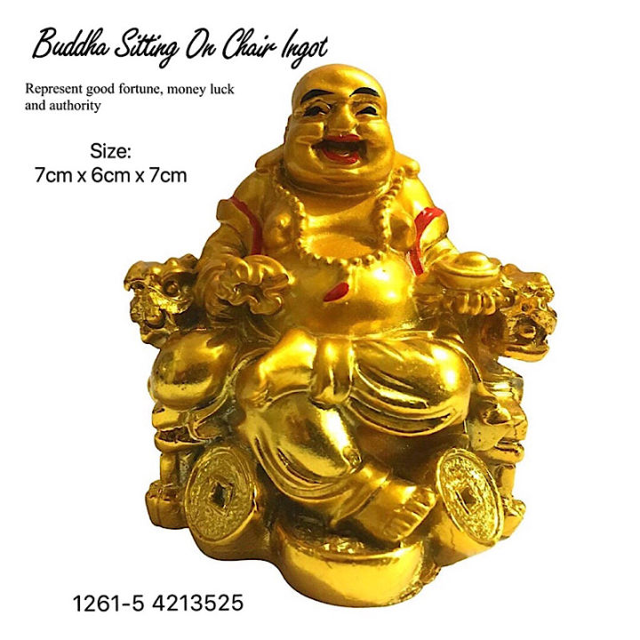Fengshui Laughing Buddha Sitting On Dragon Chair Ingot | Lazada PH