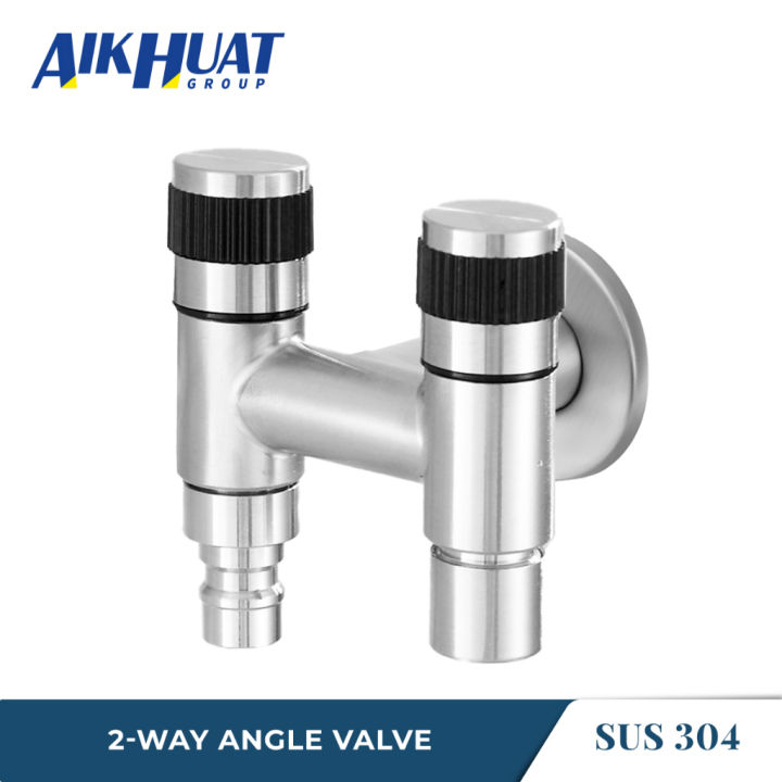 SUS304 Stainless Steel 2-Way Angle Valve Washing Machine Chrome Faucet ...