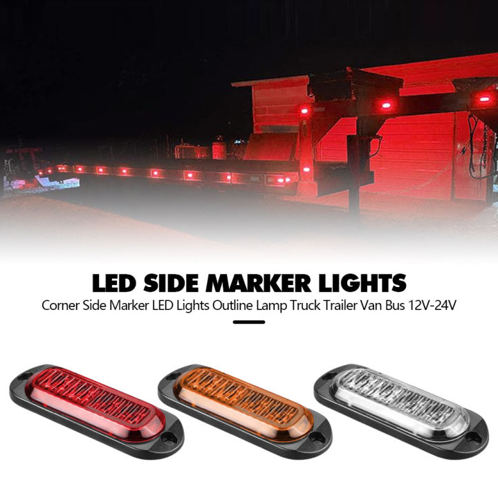 Takimeo 4 LEDs Side Marker Lights 12-24V Waterproof Outline Lamp Car ...
