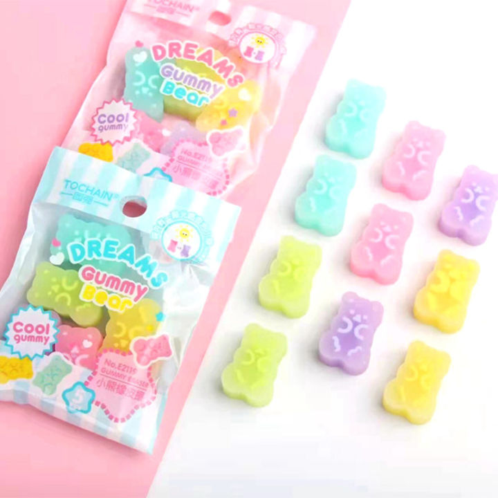 Nodetud 5 Pcs Cute Little Bear Eraser Cartoon Creative Eraser Girl ...