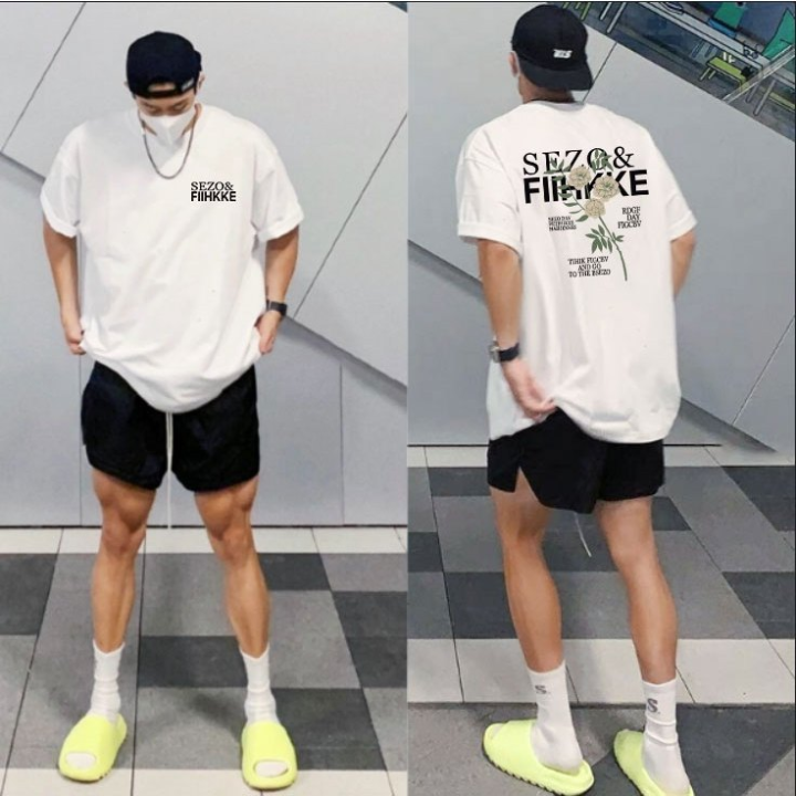 NASA IDOL T-shirt Atasan Baju Kaos Oversize Pria Putih Lengan Pendek ...