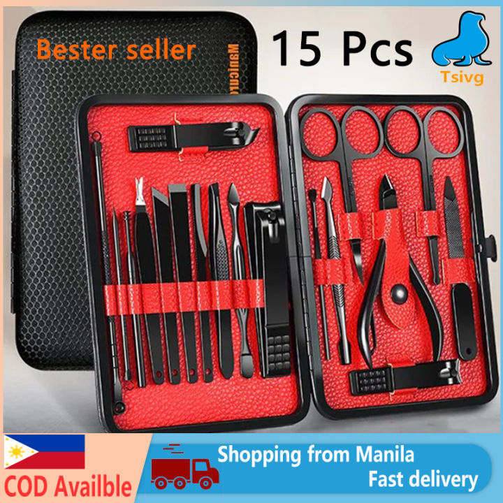 Original Manicure Kits 15 Pcs Set Stainless Steel Toenail Cutter ...