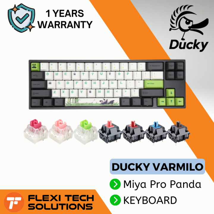 Flexi Tech Ducky Varmilo Miya Pro Panda V2 Mechanical Keyboard 65 Pbt